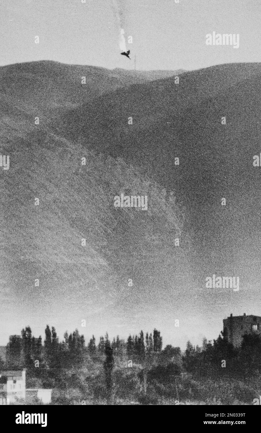 An Israeli Phantom fighter goes down after being hit by Syrian Sam-8 ...