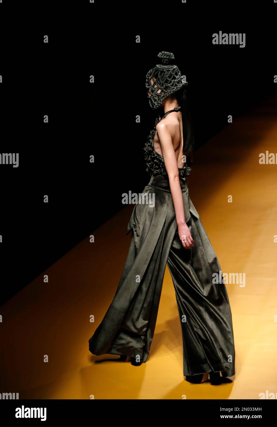A model displays a creation designed by Vietnam's Nguyen Cong Tri ...