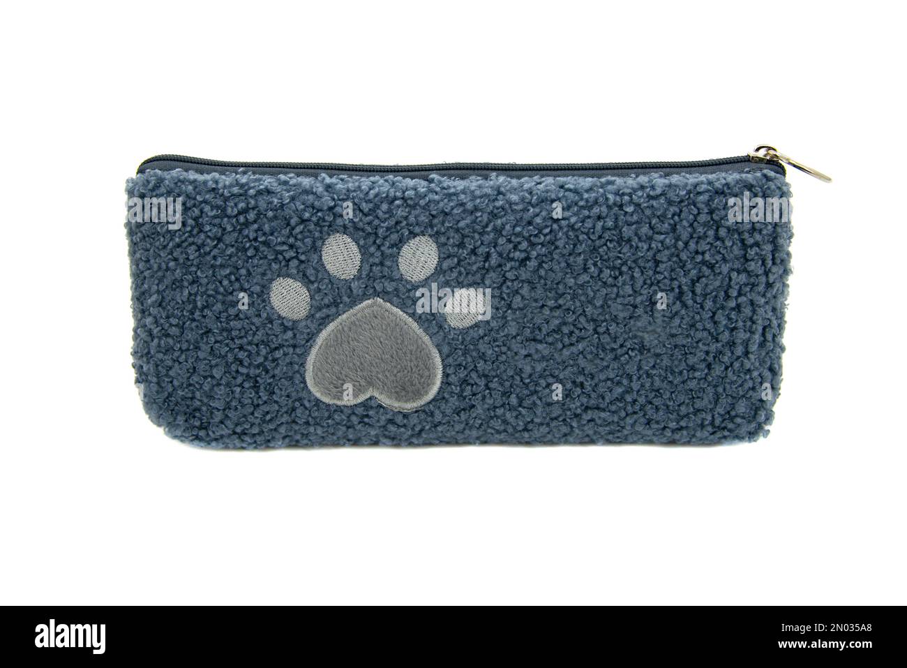 Fluffy pencil pen case container isolated on the white background Stock ...