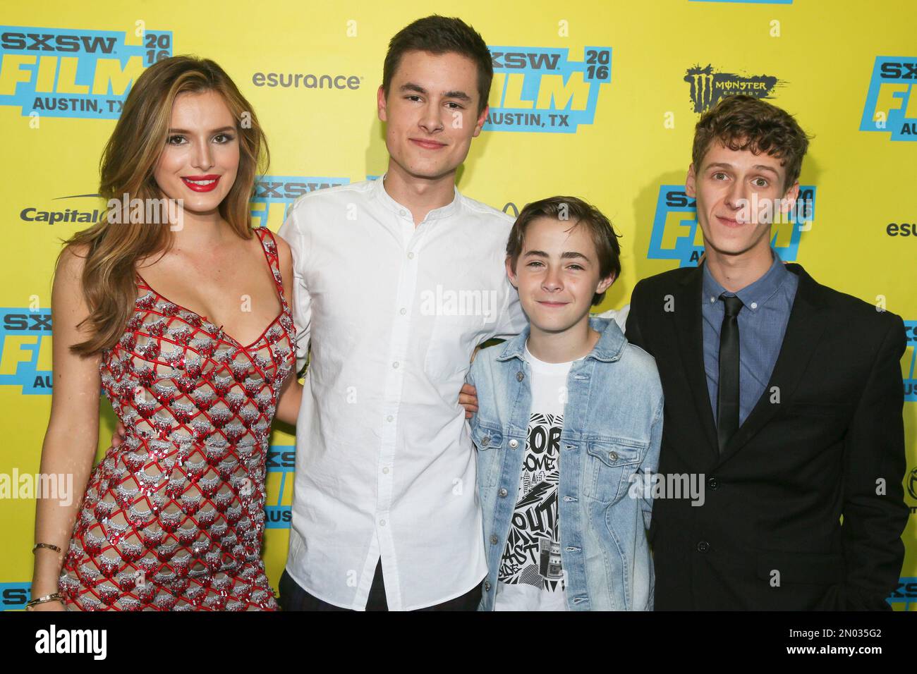 Bella Thorne, from left, Kian Lawley, Anton Starkman and Philip Labes ...