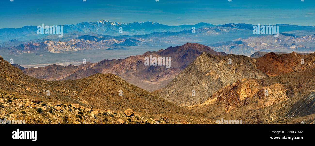 Nopah Range, Amargosa Range, Telescope Peak in Panamint Range over ...