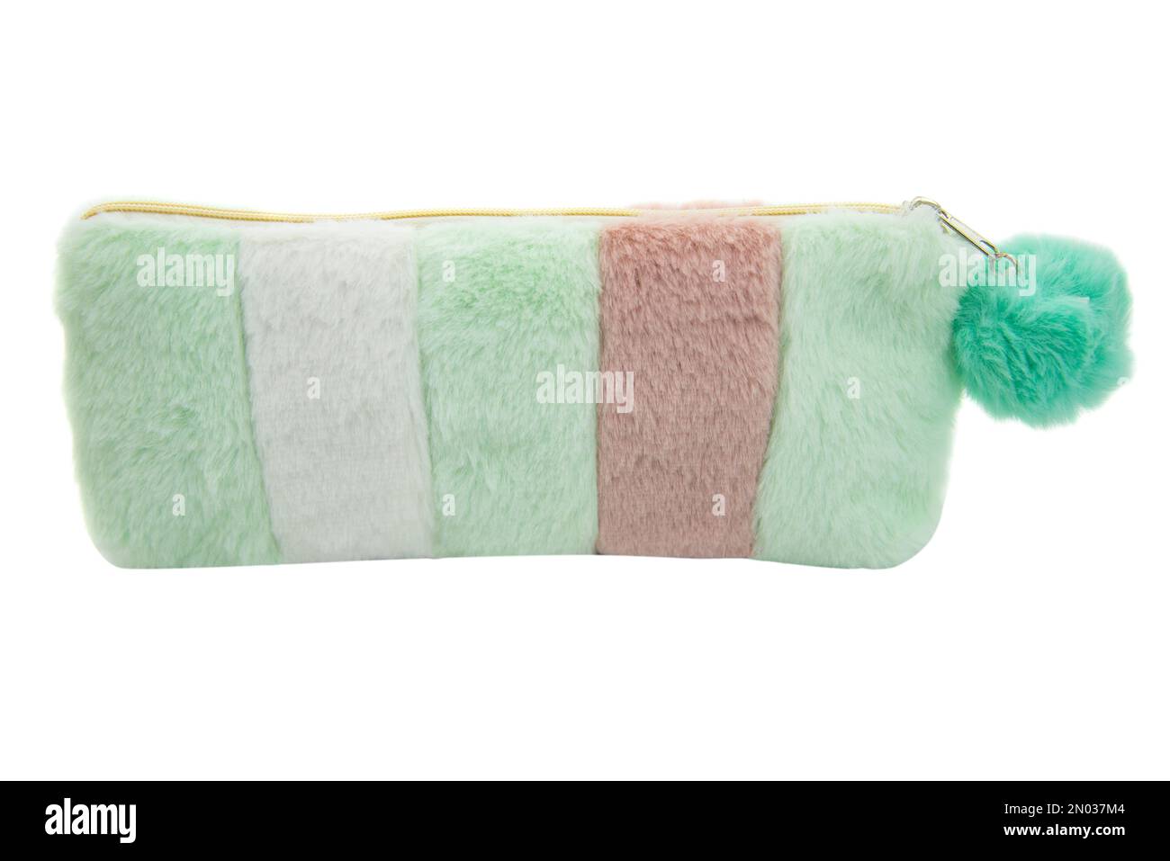 Fluffy pencil pen case container isolated on the white background Stock ...