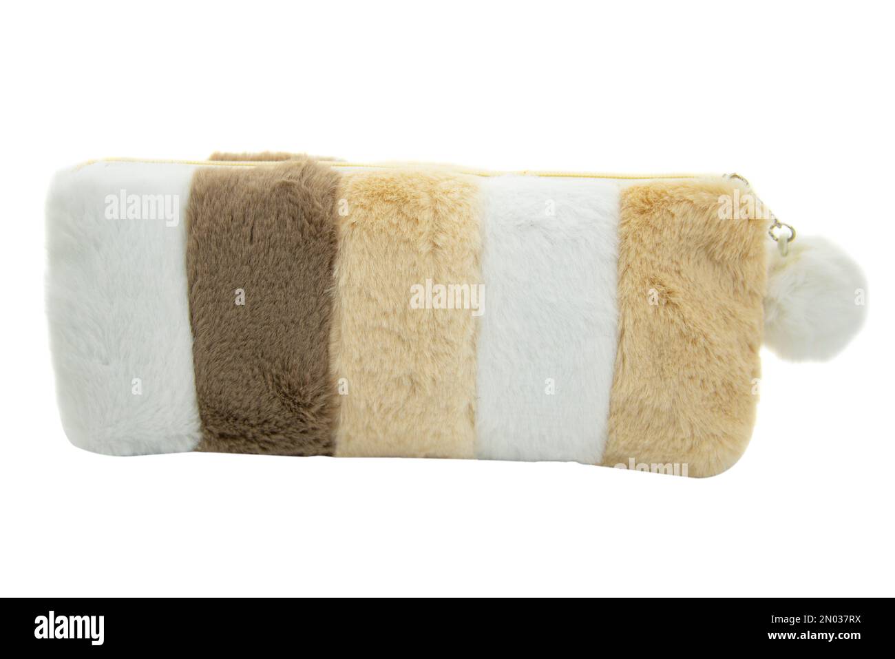 Fluffy pencil pen case container isolated on the white background Stock ...