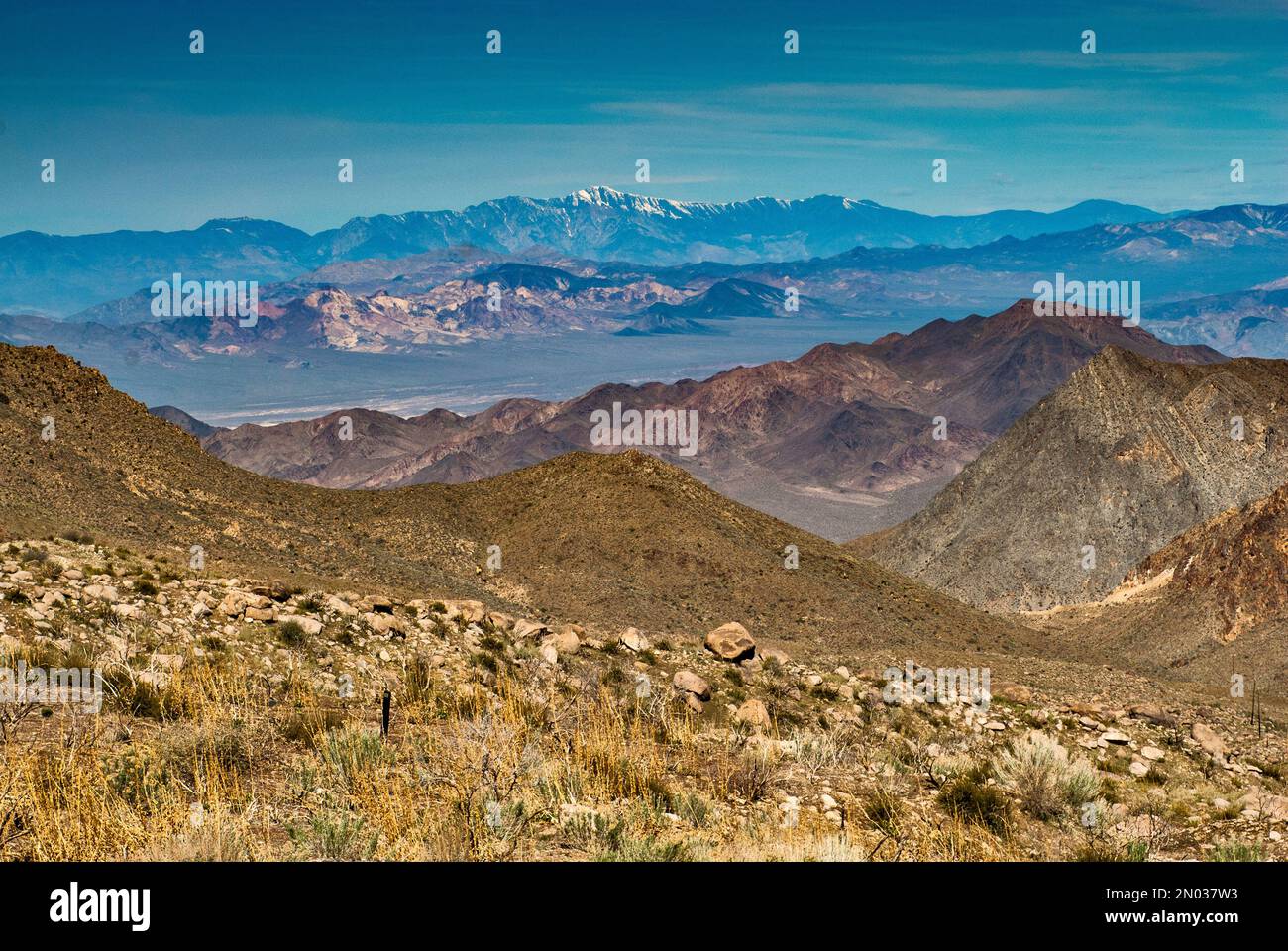Nopah Range, Amargosa Range, Telescope Peak in Panamint Range over ...