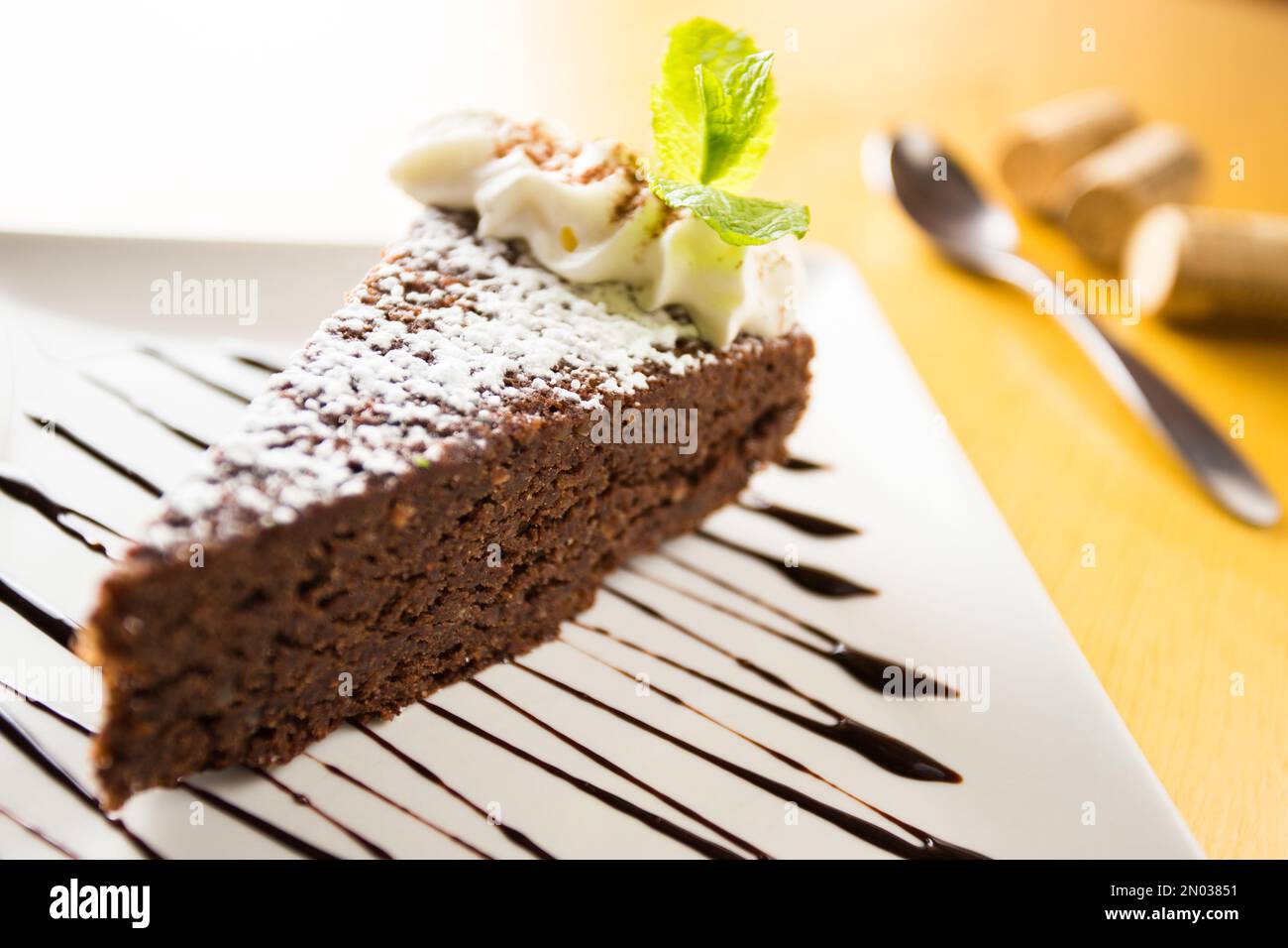Delicious dark Chocolate sponge cake Stock Photo - Alamy