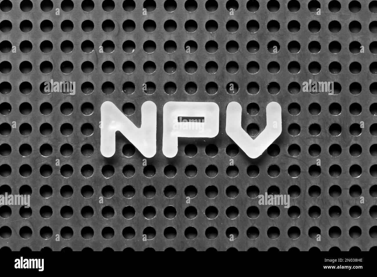 White alphabet letter in word NPV (Abbreviation of Net present value ...