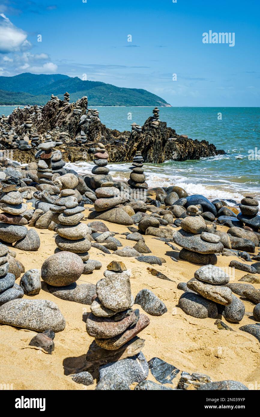 Rock Cairns Near Cairns- The Gatz Balancing Rocks Stock Photo - Alamy