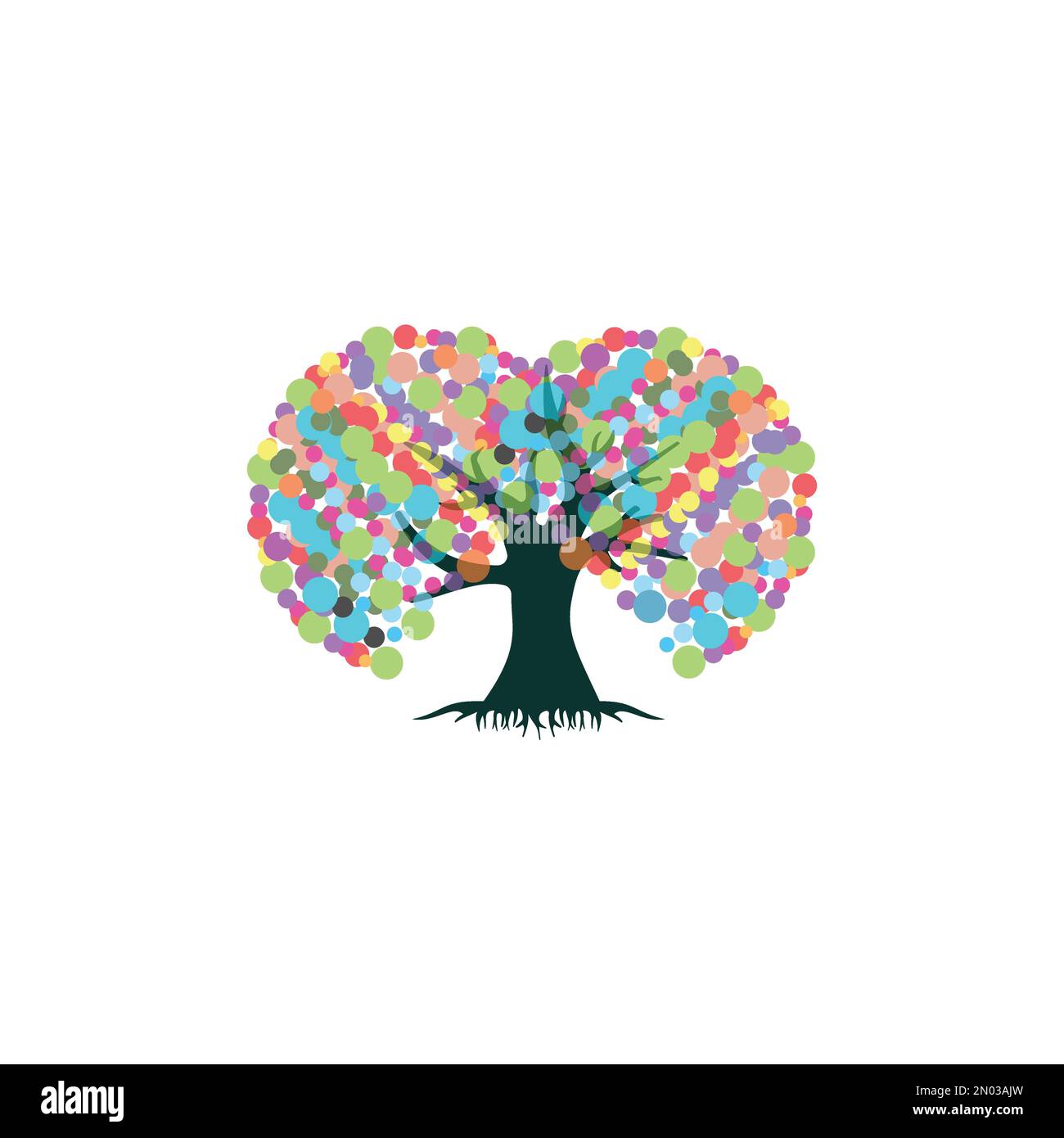 Root Of The Tree logo illustration template Stock Vector Image & Art ...