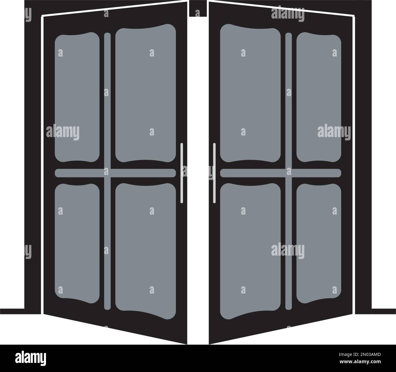 Door Icon in trendy flat style isolated on grey background. Open door ...