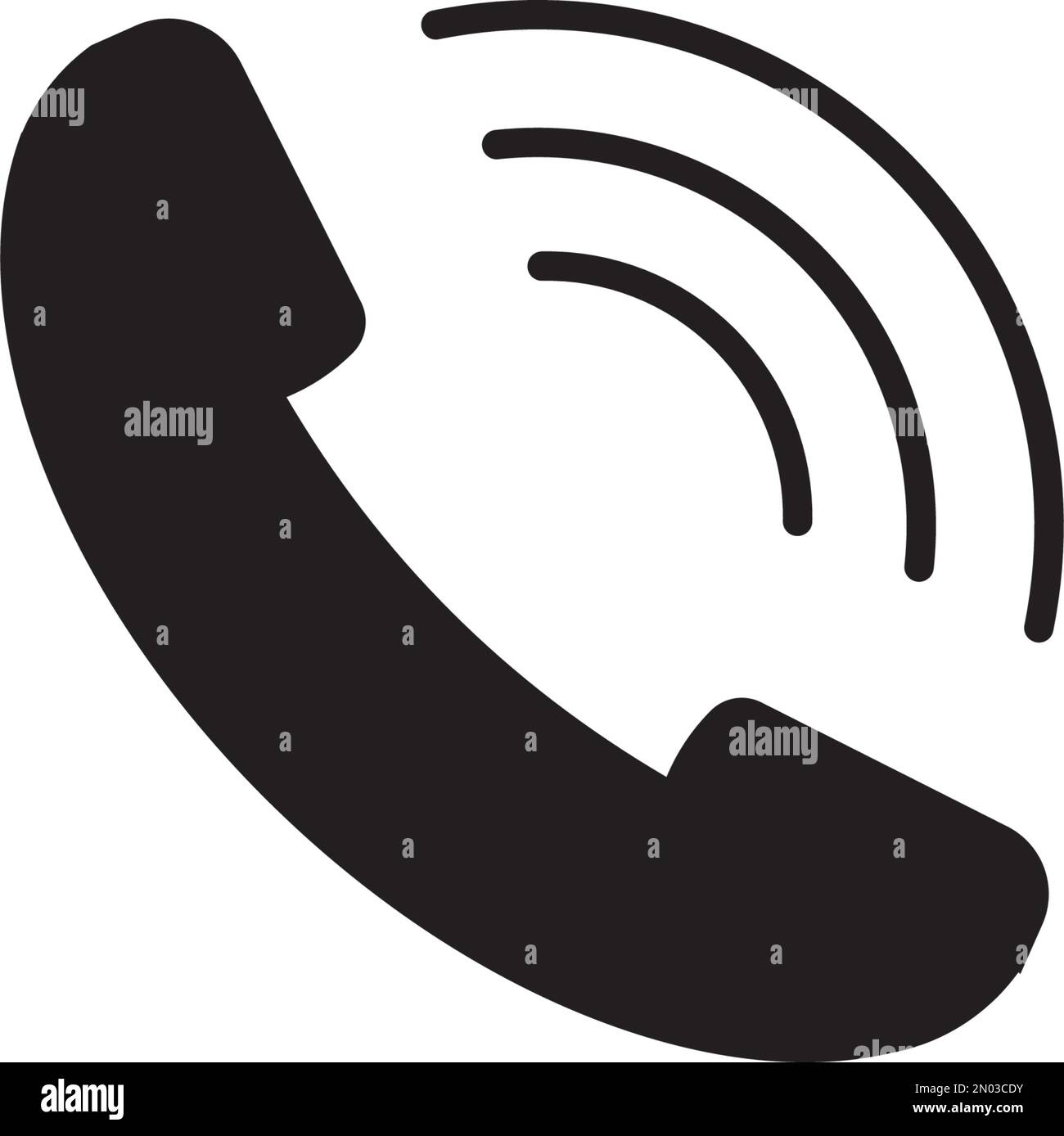 Abstract flat design simple vector ringing phone icon. Telephone symbol ...