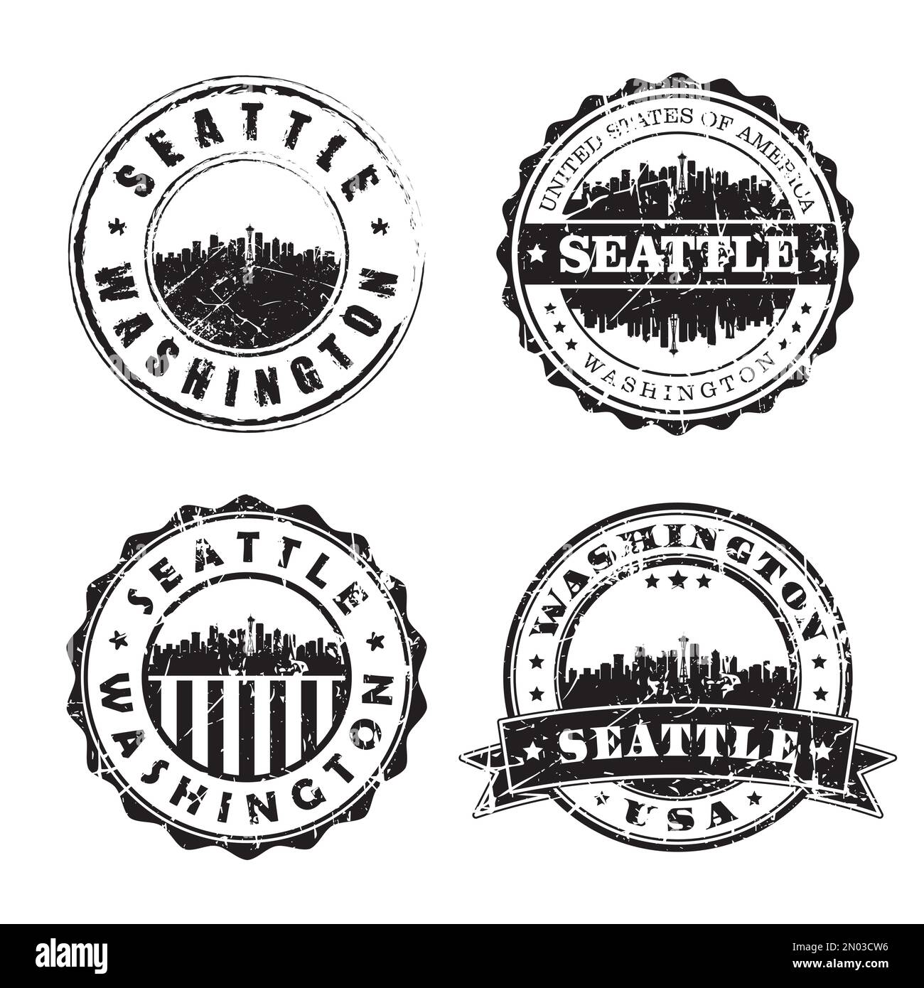Seattle vintage landmark Stock Vector Images - Alamy
