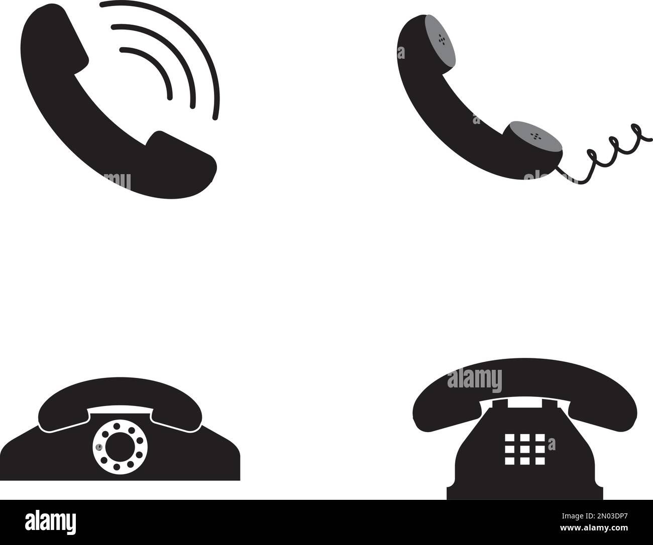 Abstract flat design simple vector ringing phone icon. Telephone symbol ...