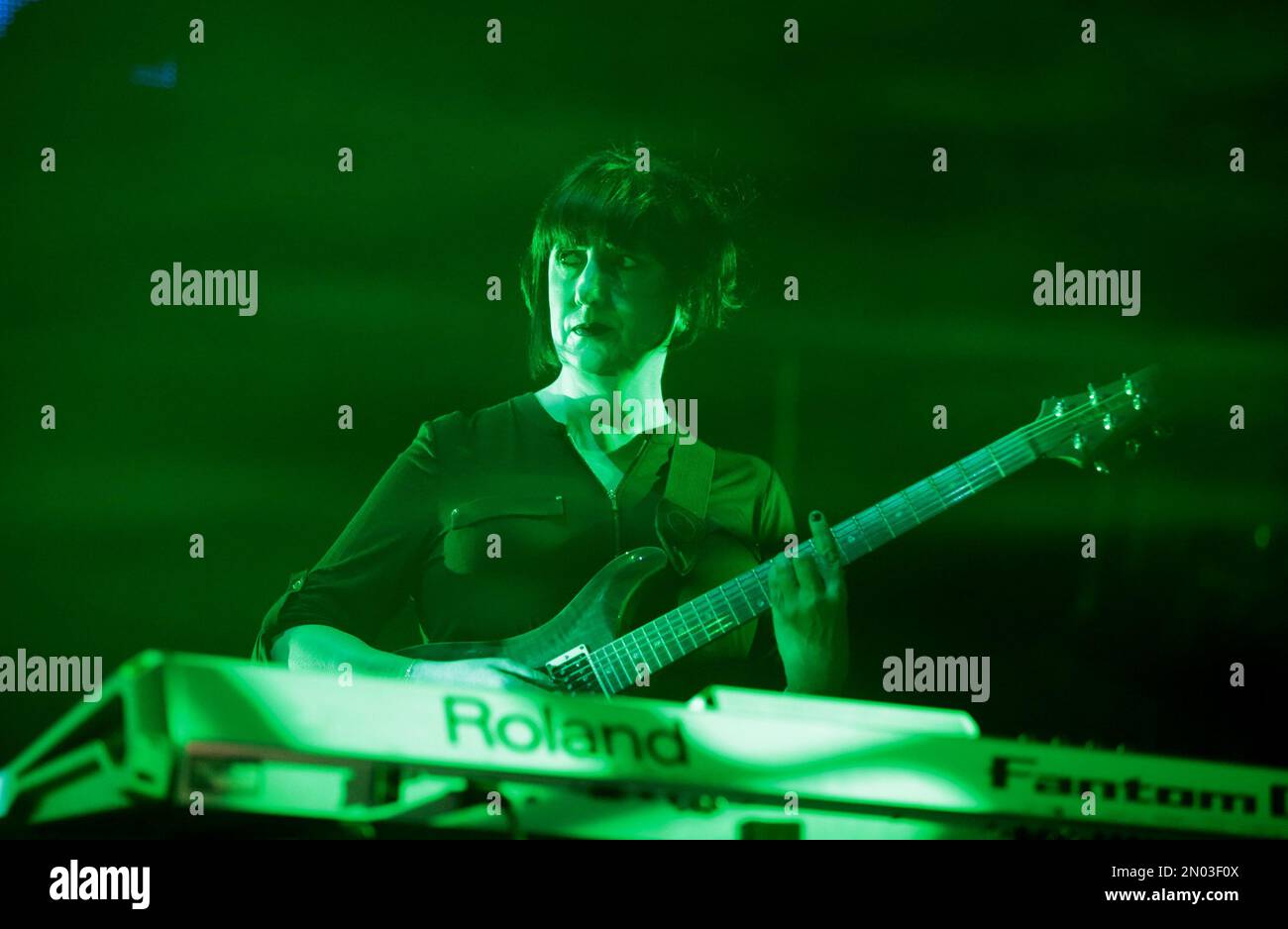 Gillian Gilbert of the band New Order performs in concert during their ...