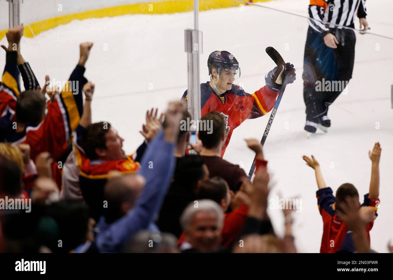 Fans cheer as Florida Panthers center Aleksander Barkov (16) celebrates ...