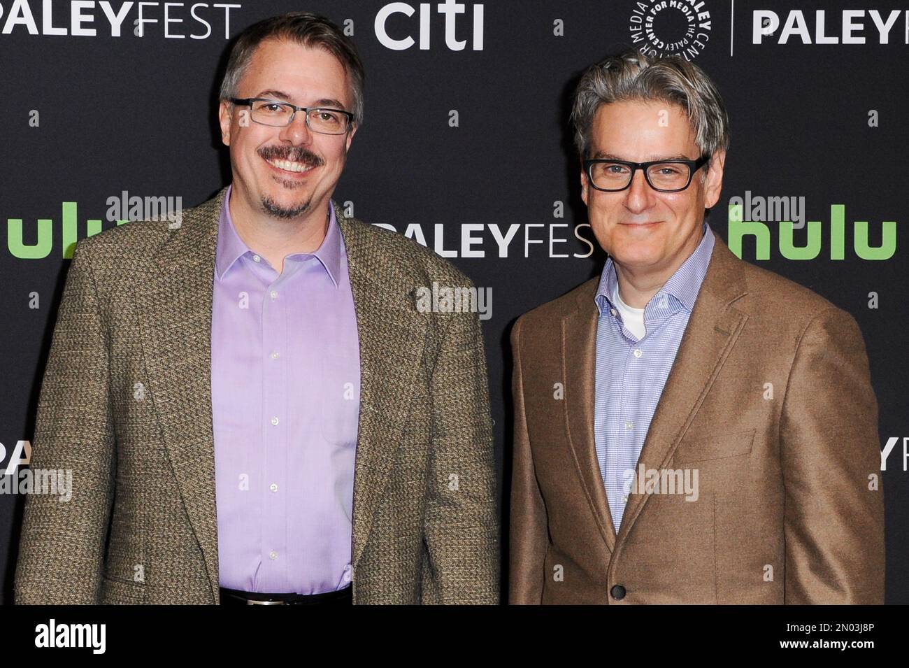 Vince Gilligan,left, and Peter Gould attend the 33rd Annual Paleyfest ...