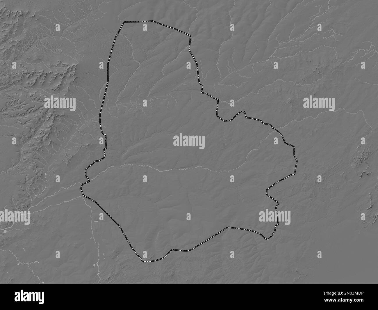 Maradi, department of Niger. Bilevel elevation map with lakes and ...