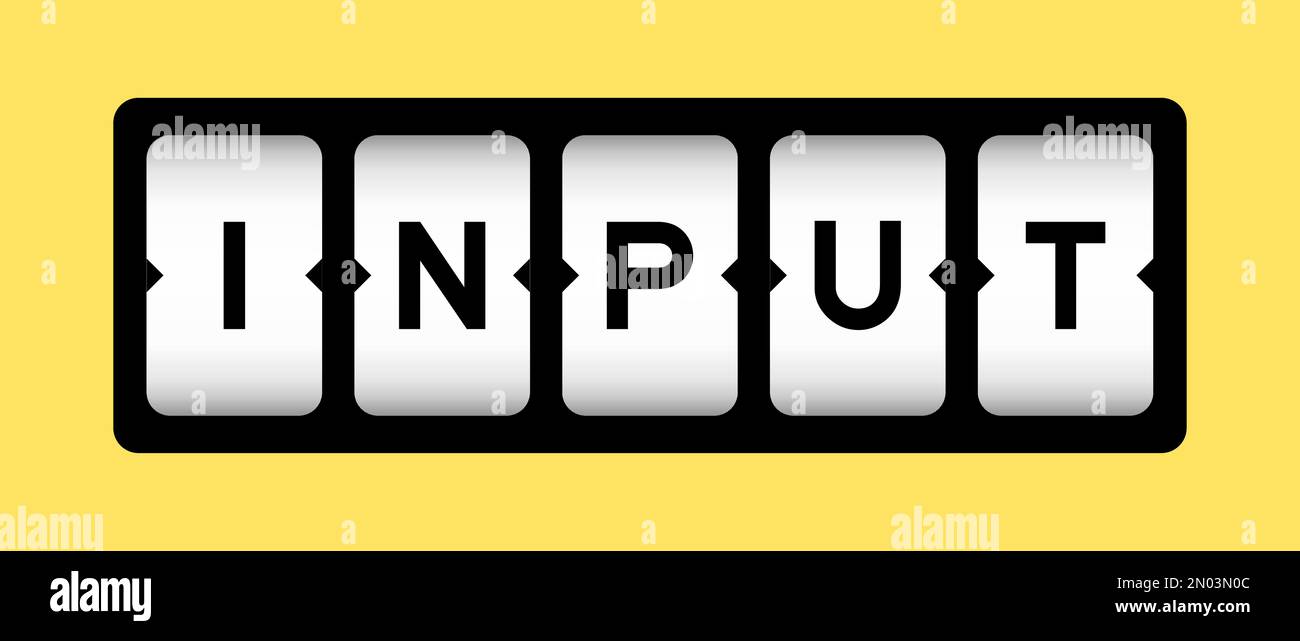 Black color in word input on slot banner with yellow color background ...