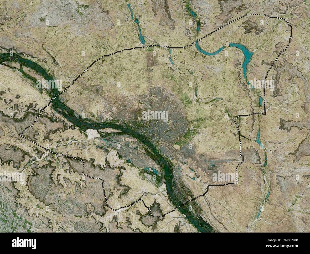 Niamey, capital district of Niger. High resolution satellite map Stock ...