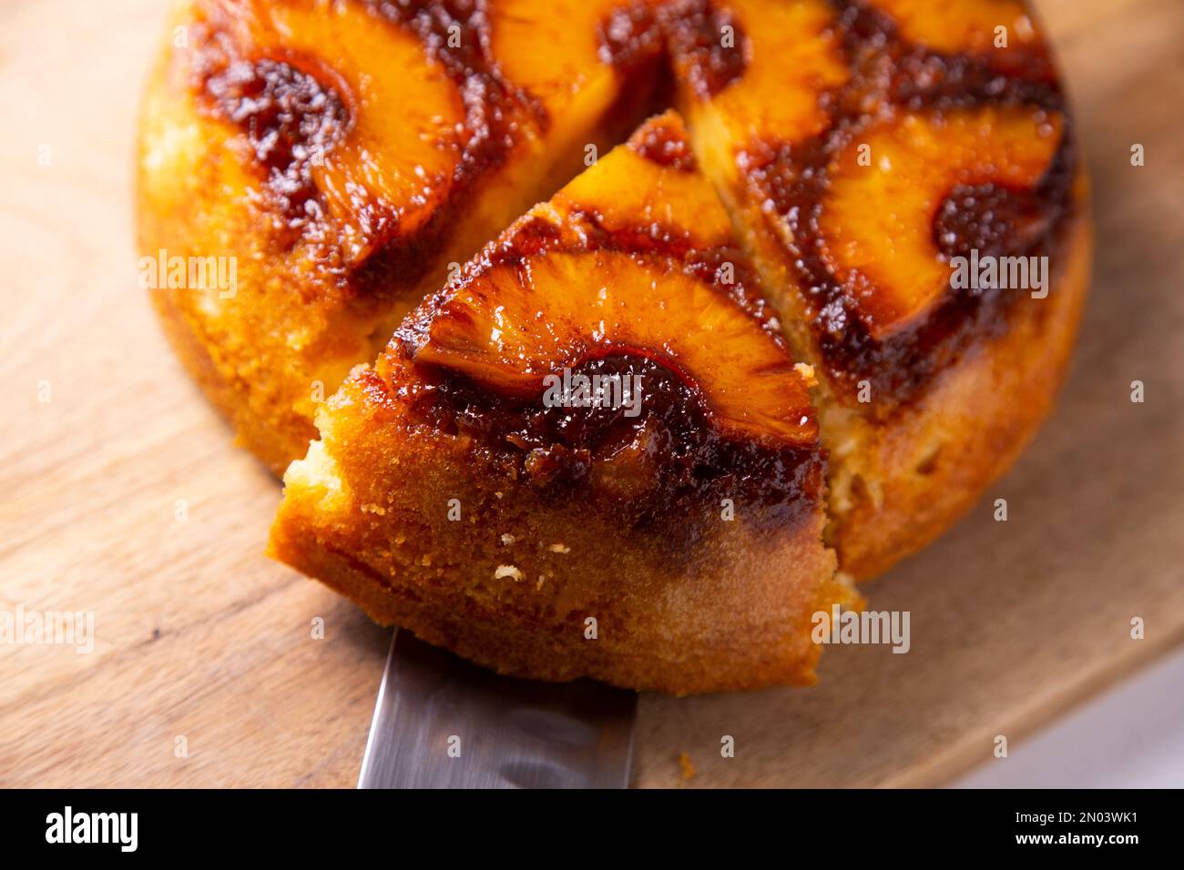 Inverted Pineapple sponge cake Stock Photo - Alamy