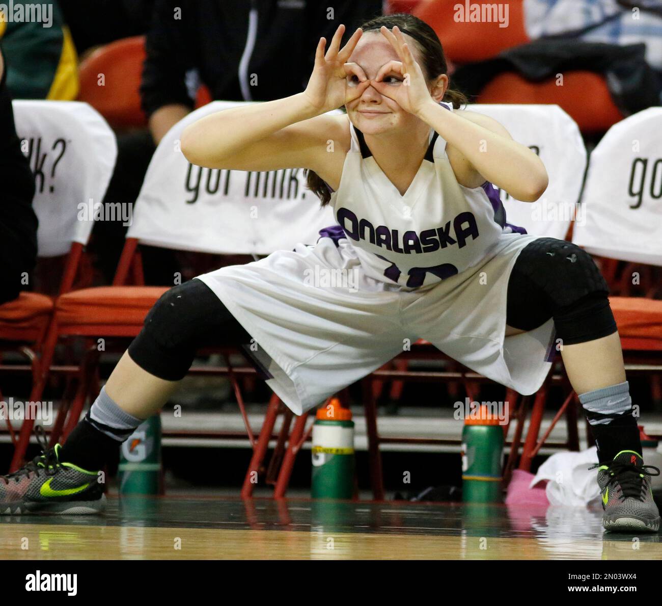 Onalaska's Mariah Wick celebrates a three point shot in their Division ...