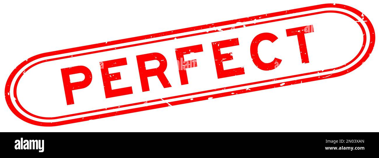 Grunge red perfect word rubber seal stamp on white background Stock ...