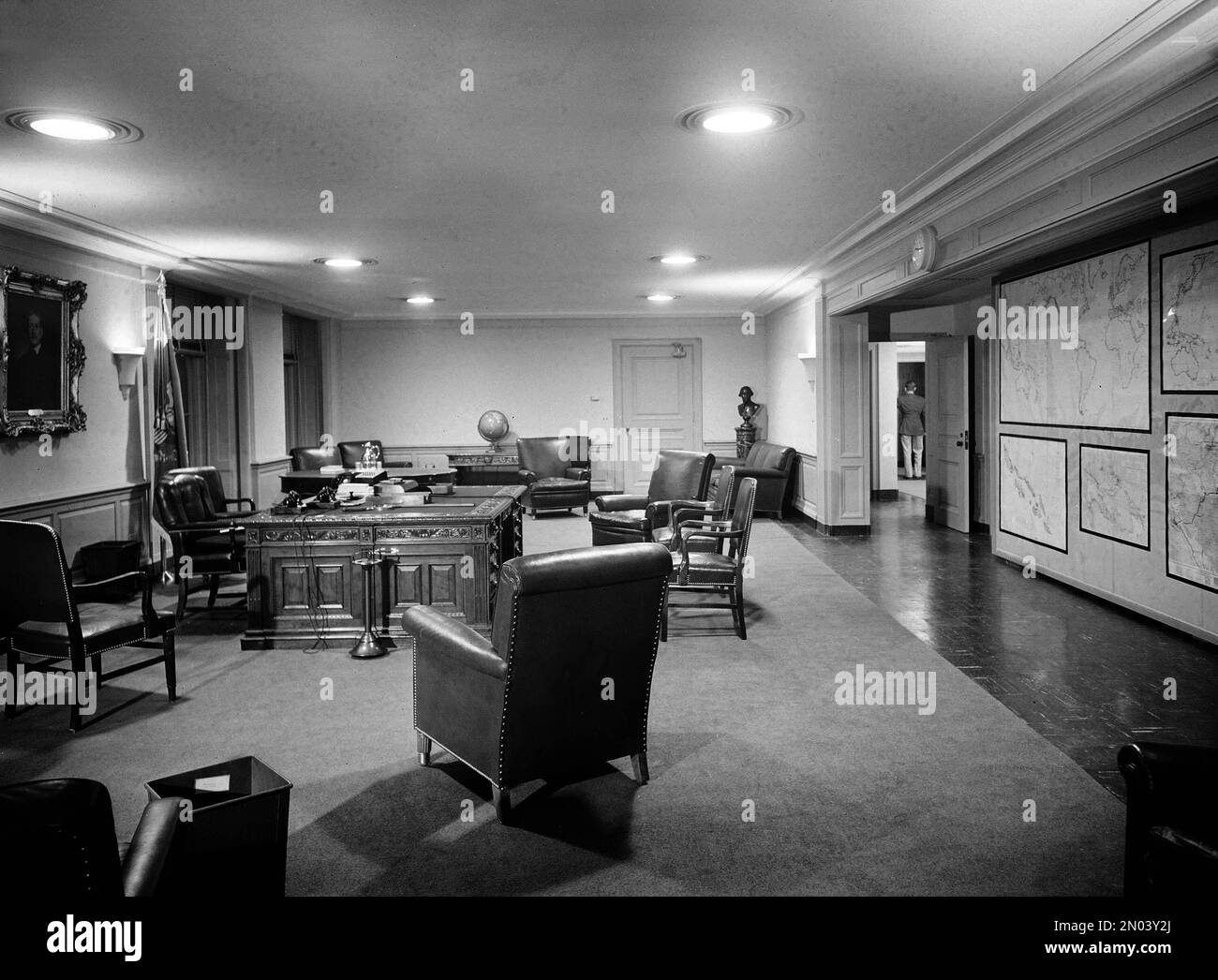 This is the spacious new office Secretary of War Henry L. Stimson is ...