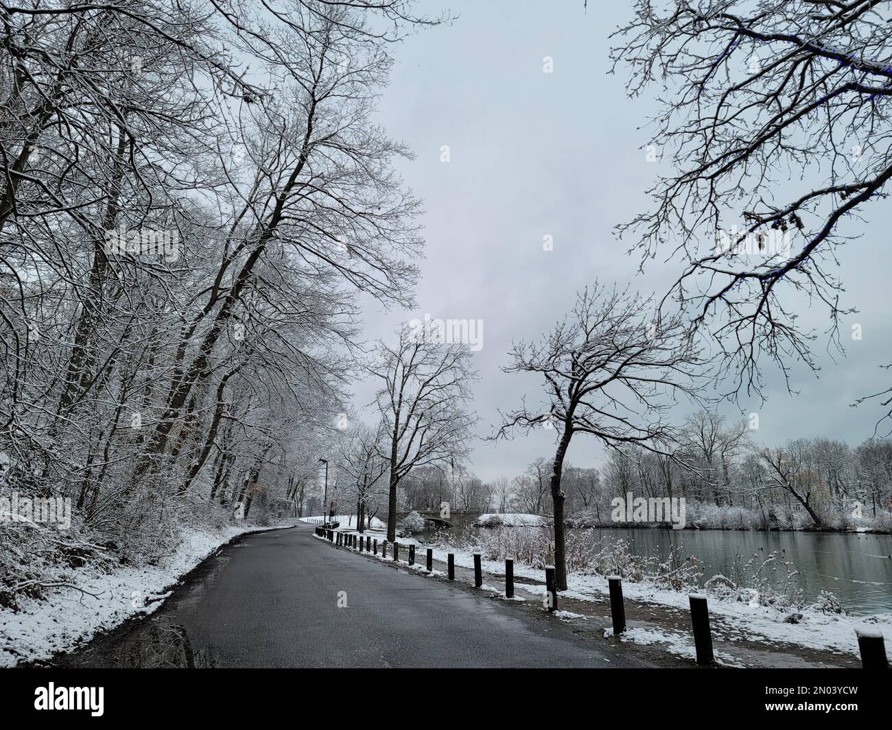 A mesmerizing landscape view of the winter at Dufferin Islands in ...