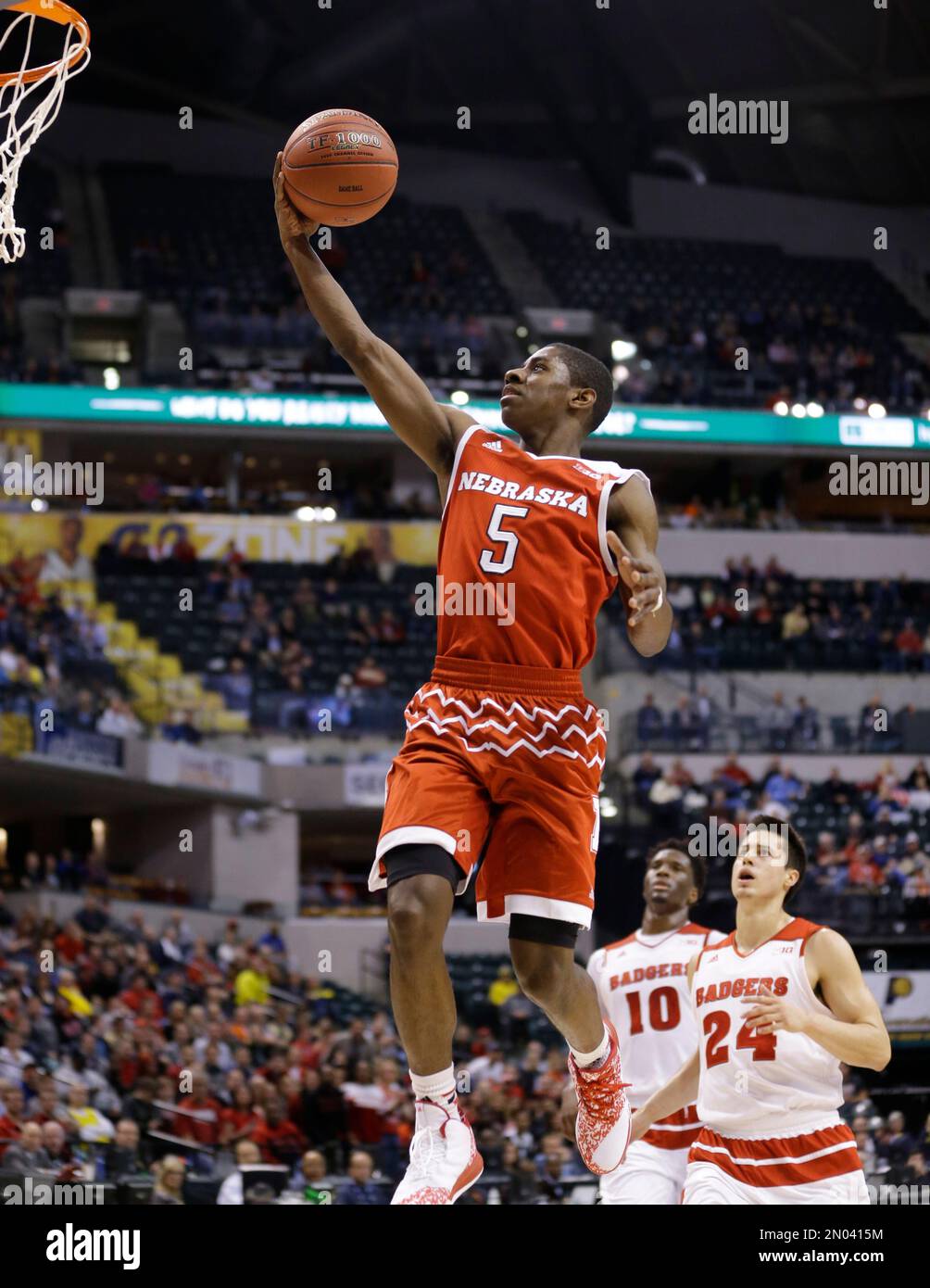 Nebraska's Glynn Watson Jr. (5) goes up for a shot in the first half of ...