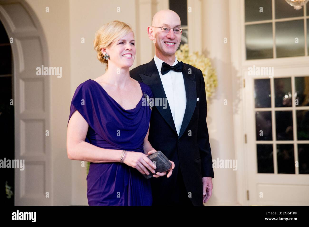 National Basketball Association Commissioner Adam Silver and his wife ...