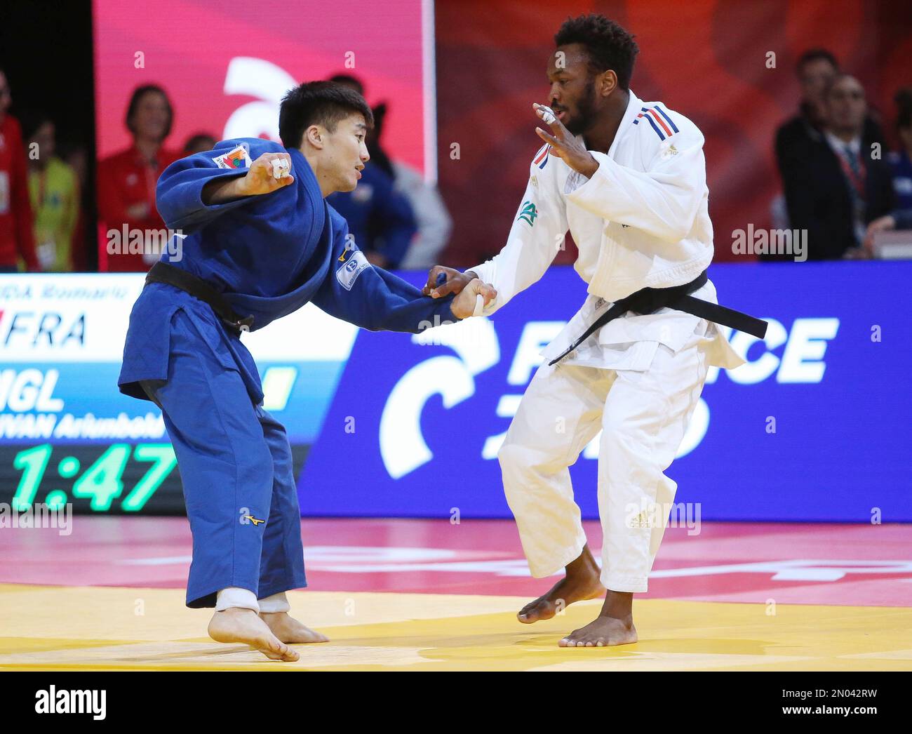 Romaric Bouda of France against Ariunbold Enkhtaivan of Mongolia, Men's ...