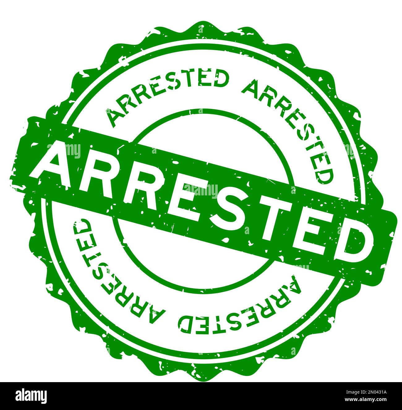 Grunge green arrested word round rubber seal stamp on white background Stock Vector Image & Art ...