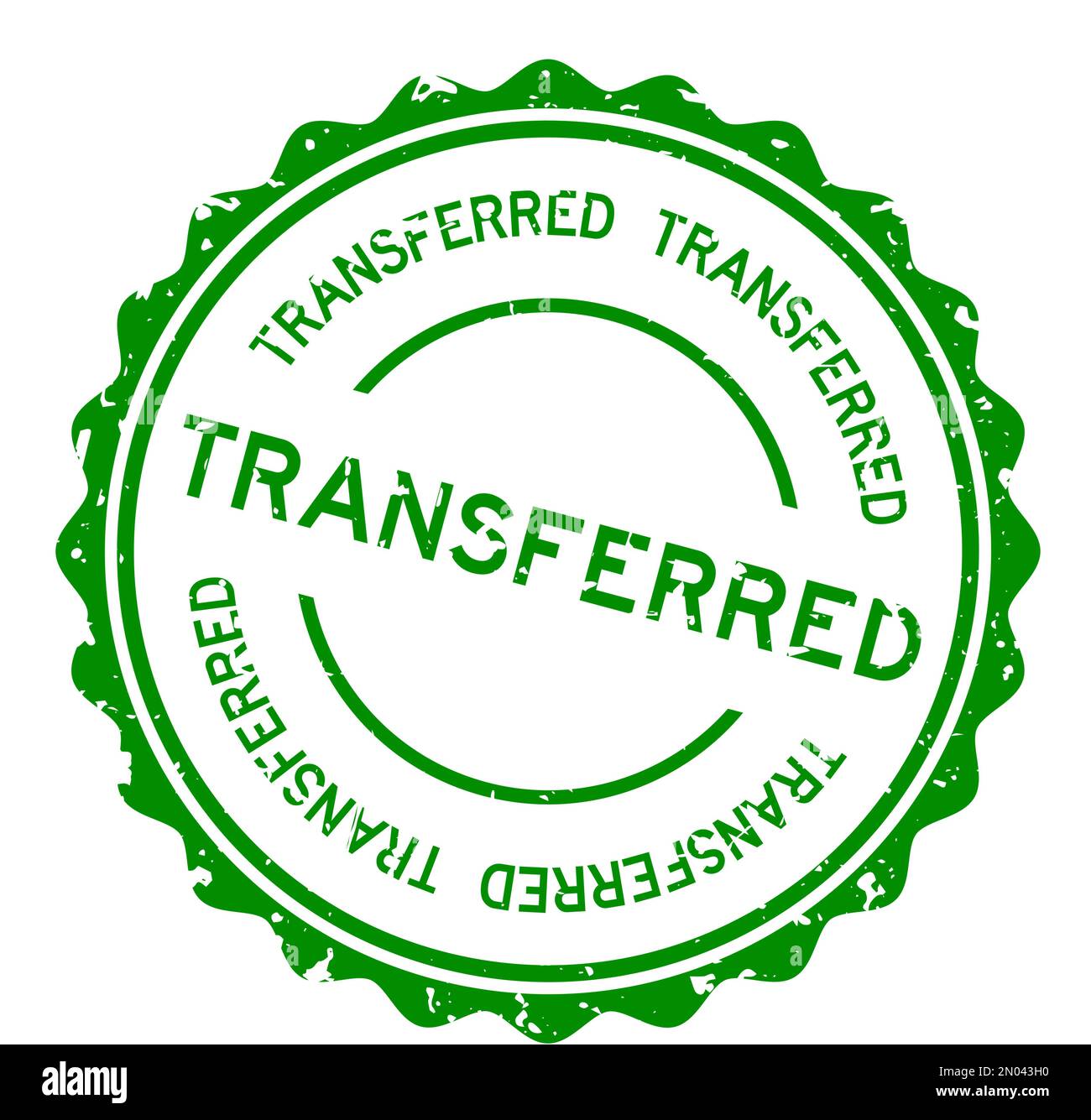 Grunge green transferred word round rubber seal stamp on white background Stock Vector Image ...