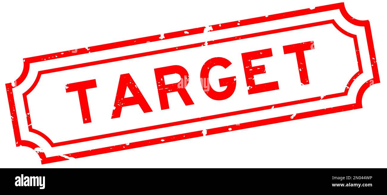 Grunge red target word rubber seal stamp on white background Stock ...