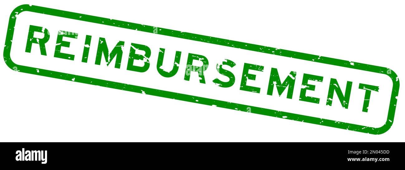 Grunge green reimbursement word square rubber seal stamp on white ...
