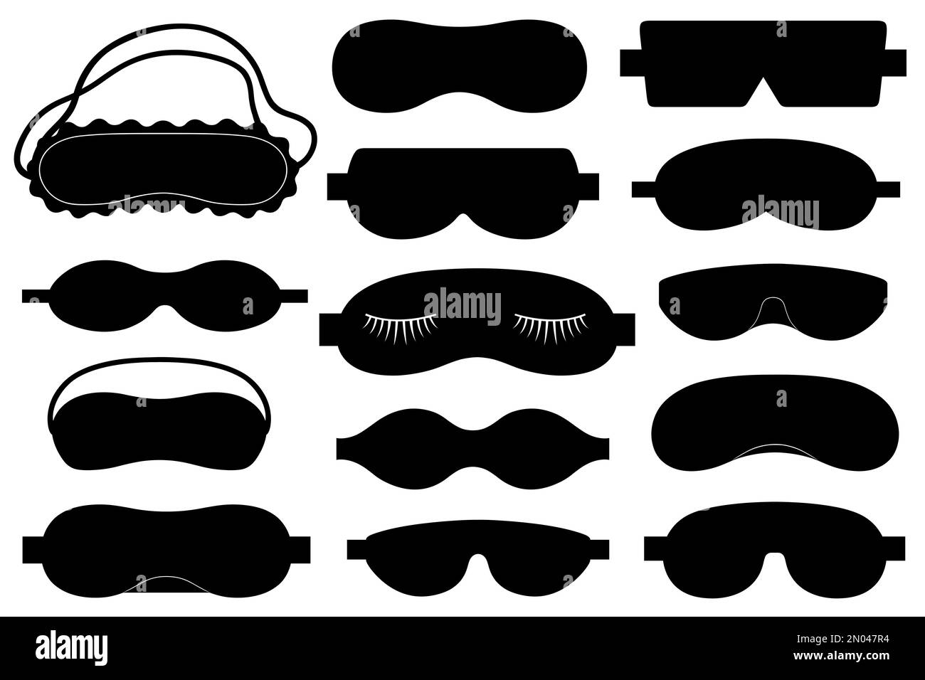 Set of different eye sleeping masks isolated on white Stock Photo - Alamy