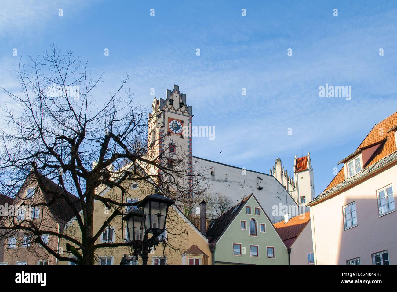 Fuessen, Germany - January 14th 2023: Historic housing buildings and ...