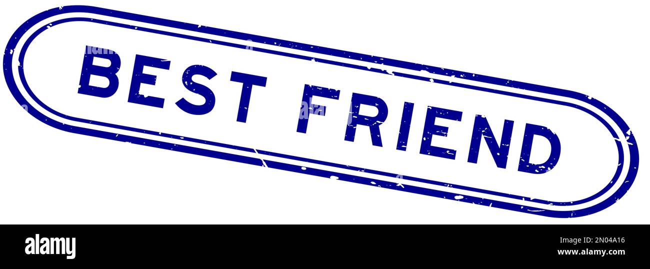 Grunge blue best friend word rubber seal stamp on white background ...