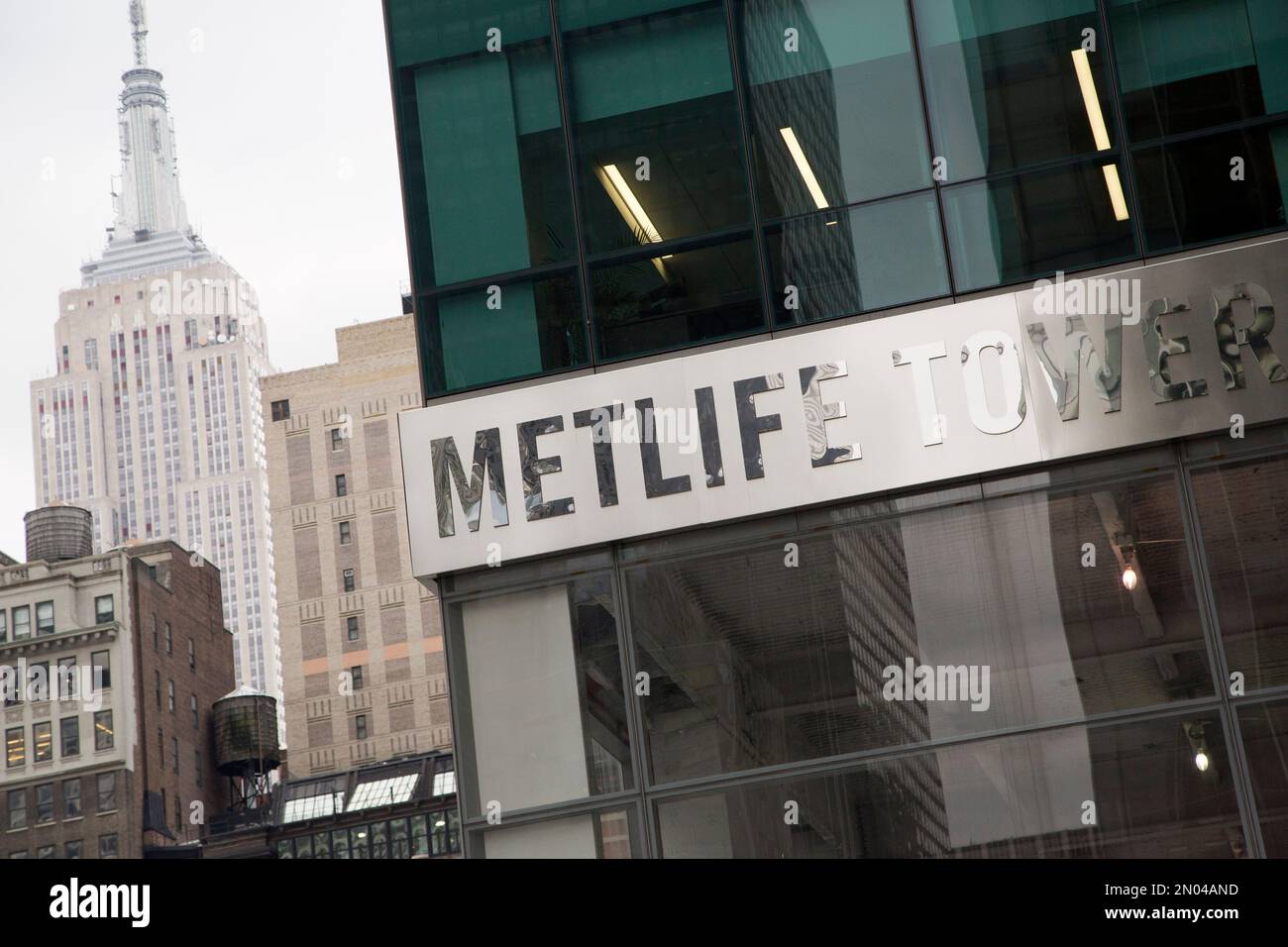 MetLife Tower, right, is shown near the Empire State Building, left ...