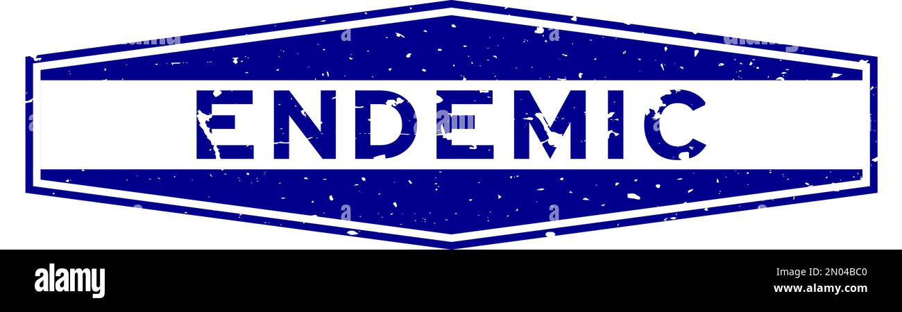 Grunge blue endemic word hexagon rubber seal stamp on white background Stock Vector Image & Art ...