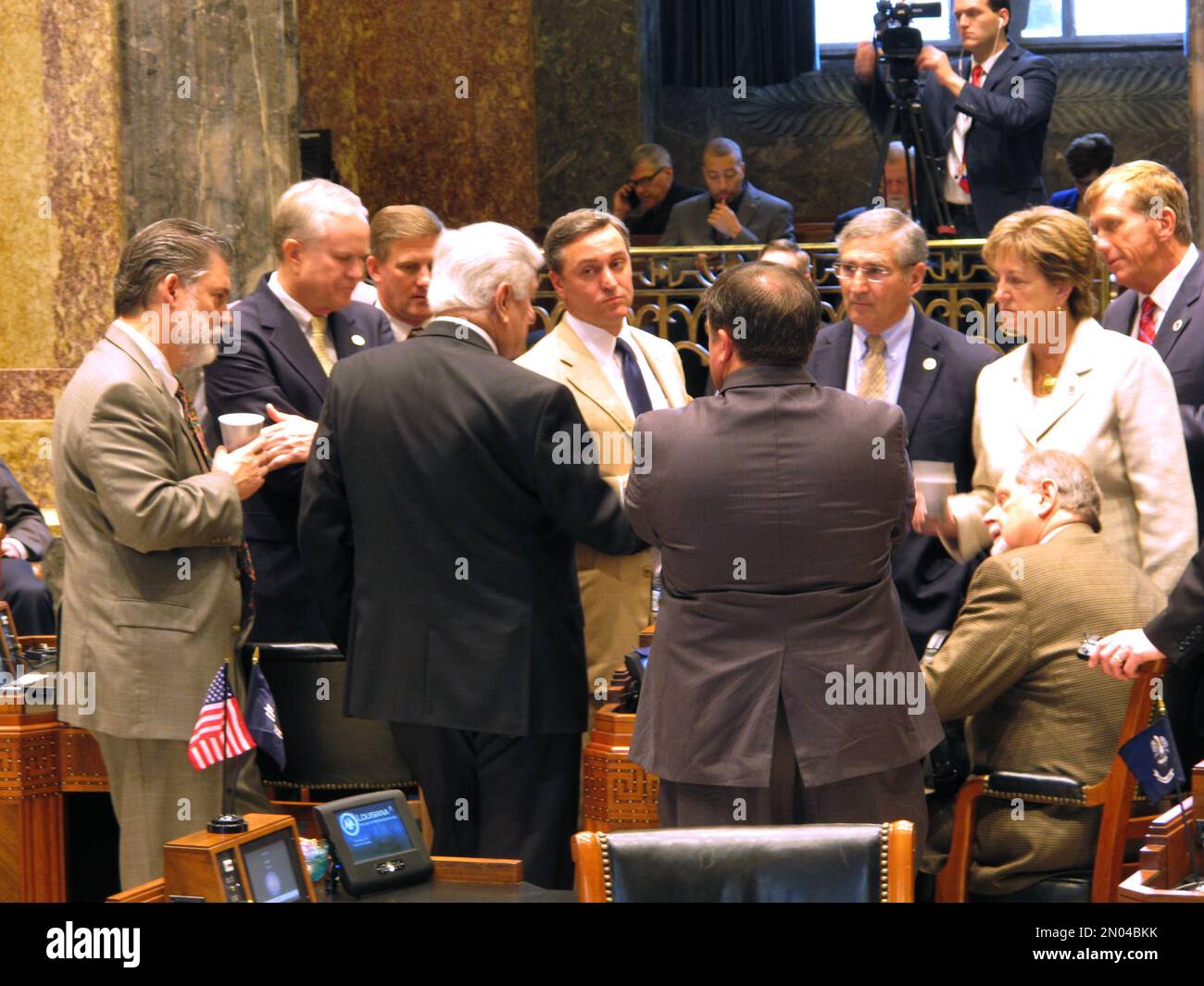 Senators meet with Senate President John Alario, R-Westwego, on the ...