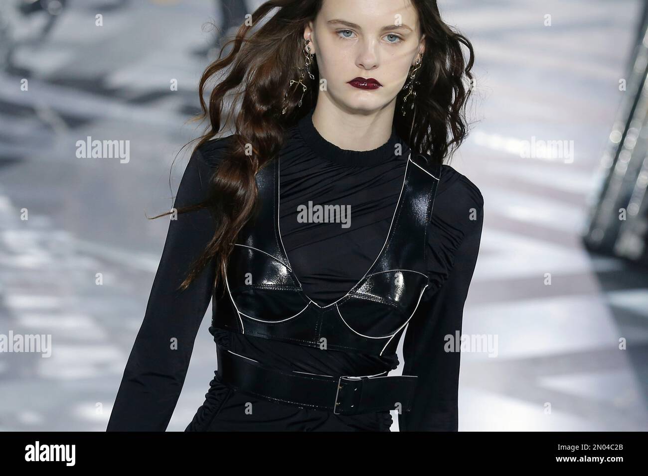 A model wears a creation as part of Louis Vuitton's Fall-winter 2016 ...