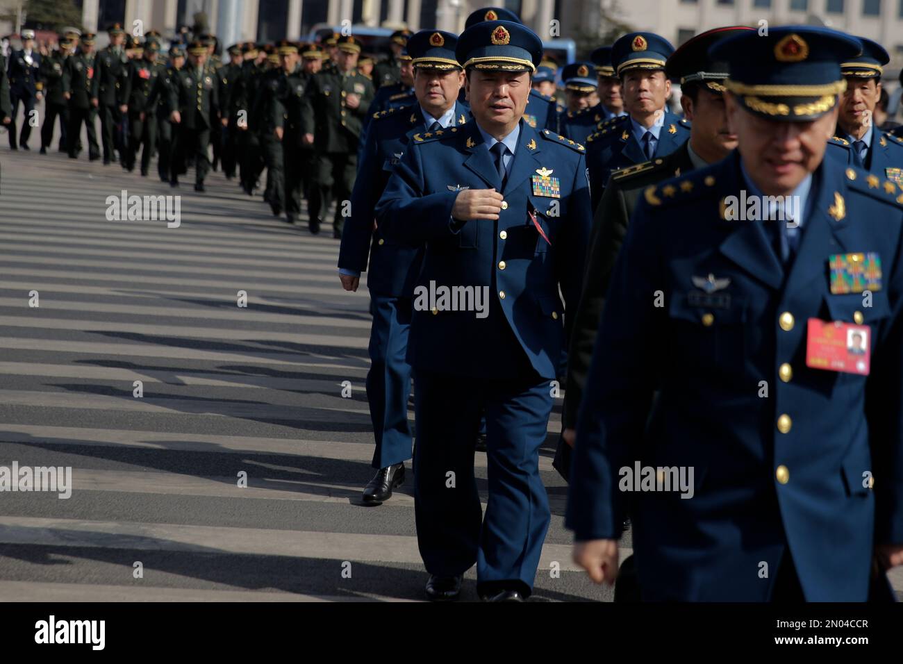 Delegates from China's People's Liberation Army (PLA) arrive at the ...