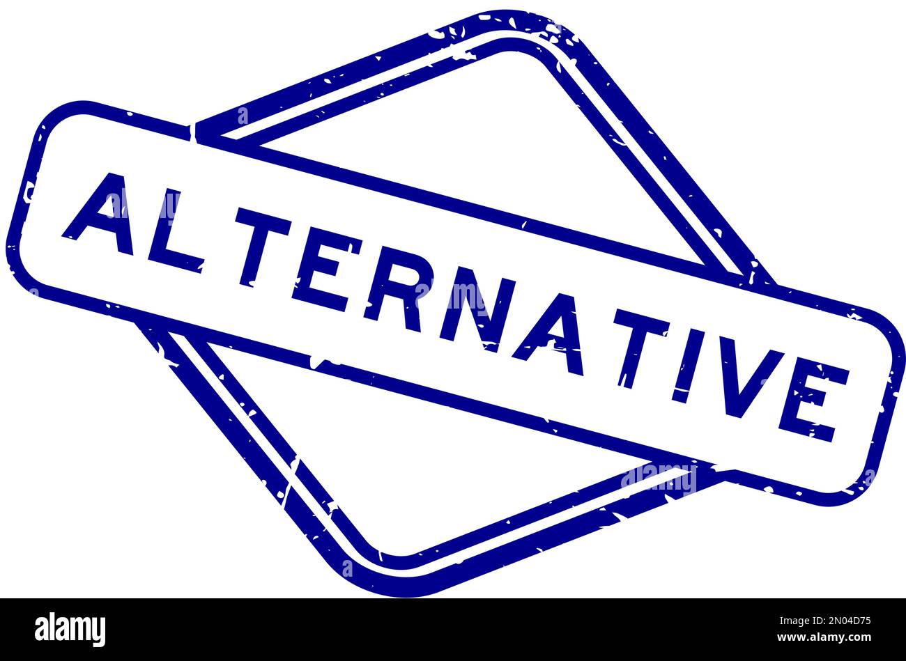 Grunge blue alternative word rubber seal stamp on white background ...