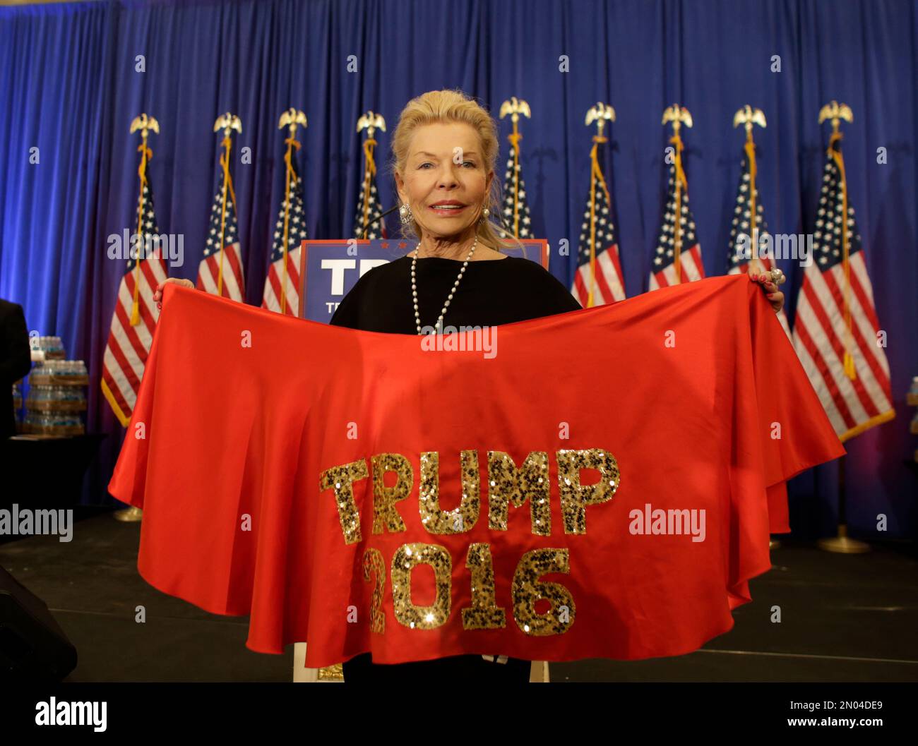 Lois Pope, a supporter of Republican presidential candidate Donald ...