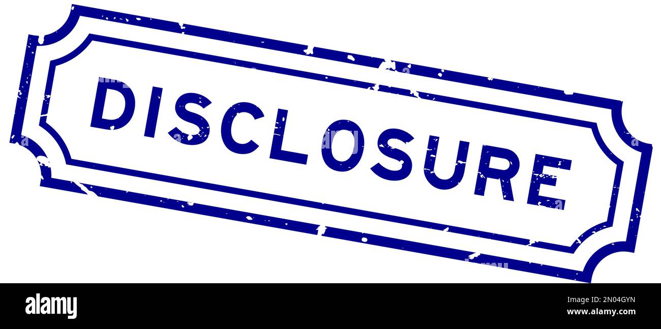 Grunge blue disclosure word rubber seal stamp on white background Stock ...