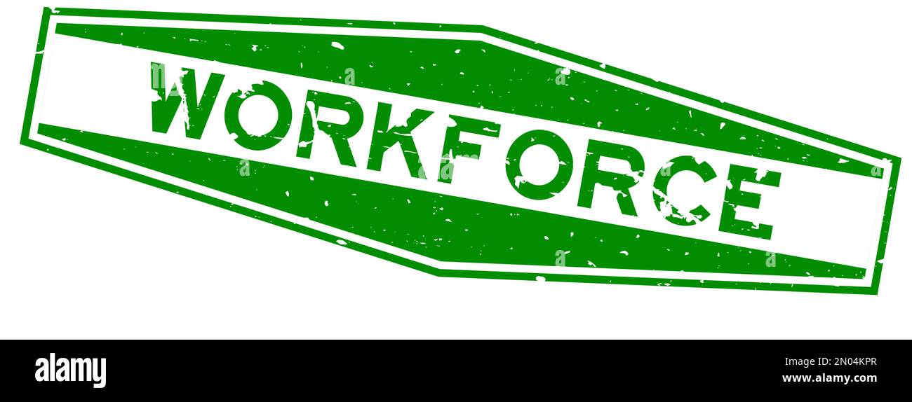 Grunge green workforce word hexagon rubber seal stamp on white background Stock Vector Image ...