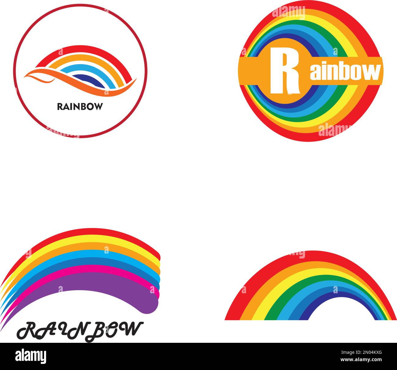 Rainbow logo vector design illustration and background Stock Vector Image & Art - Alamy