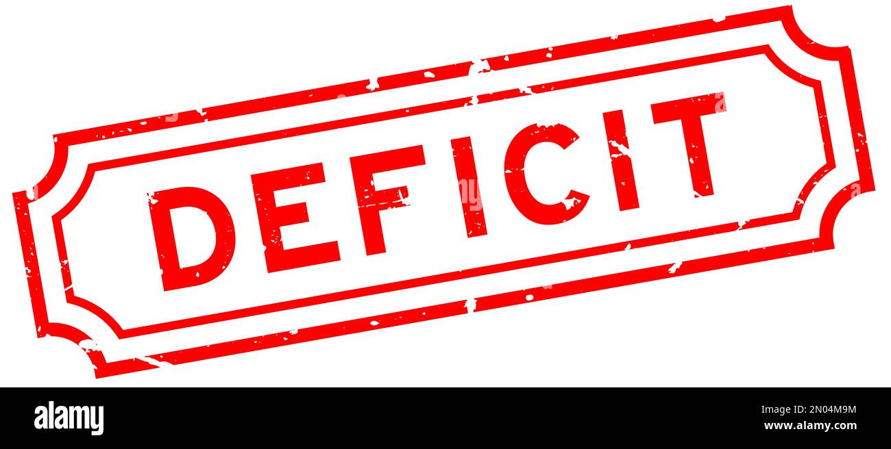 Grunge red deficit word rubber seal stamp on white background Stock ...