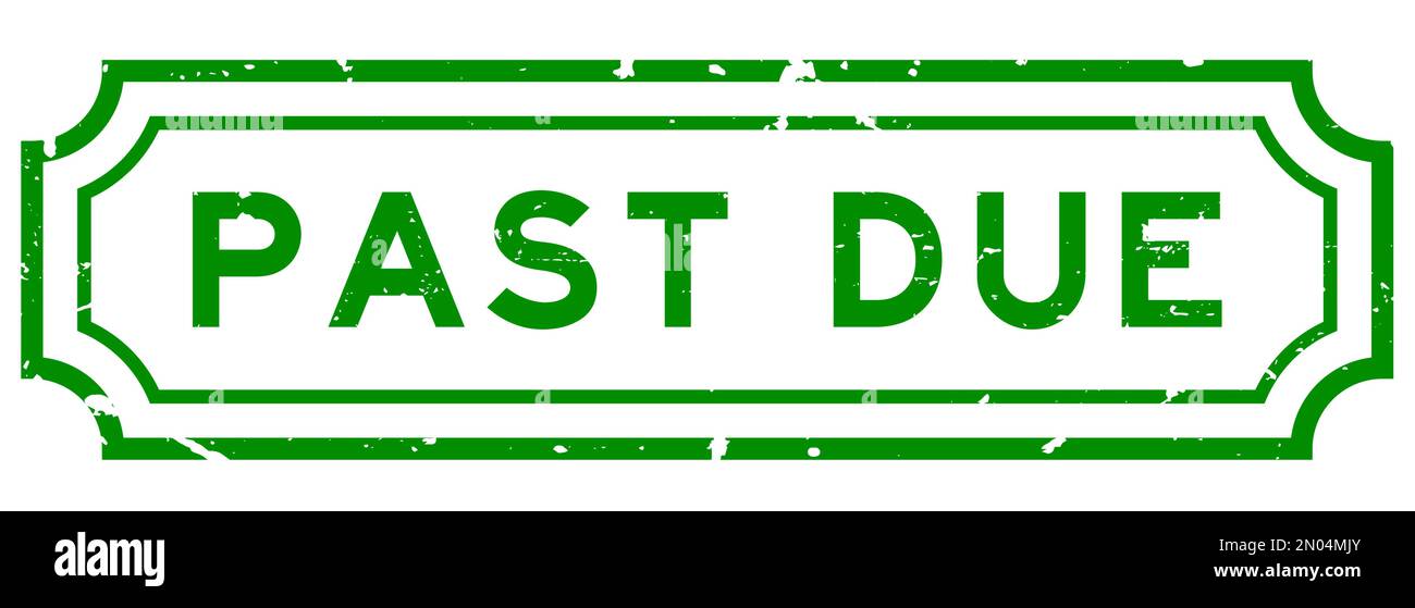 Grunge green past due word rubber seal stamp on white background Stock ...