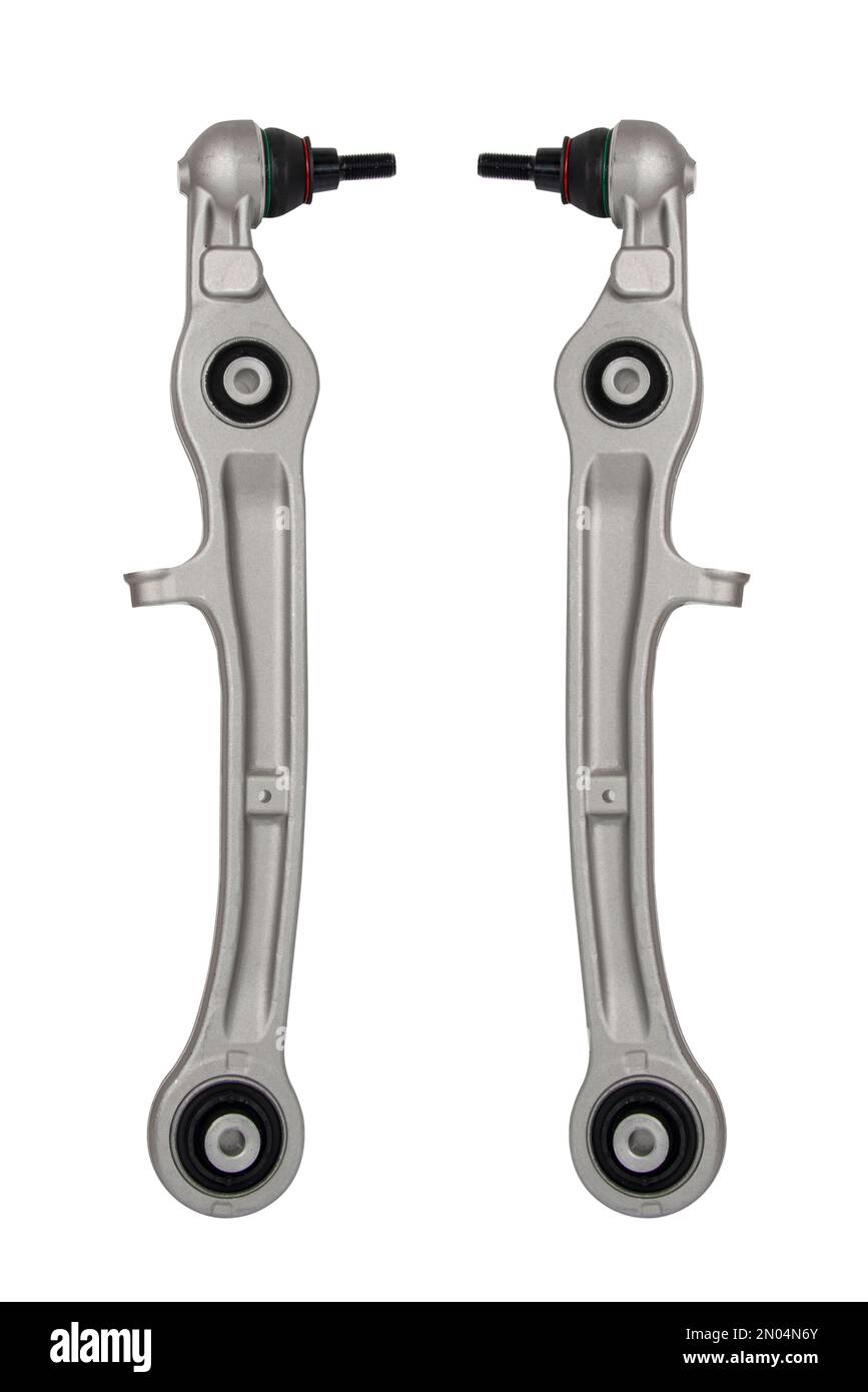 Car suspension arm aluminium detail isolated on the white background ...